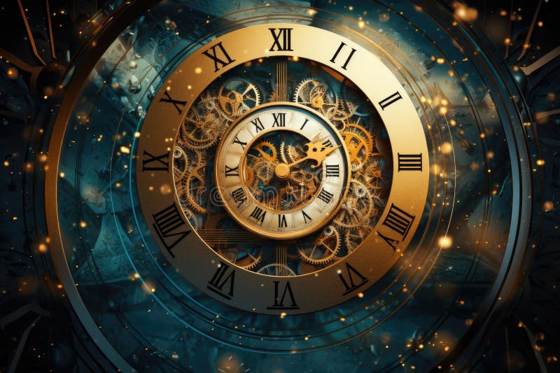 Abstract Background with Symbols of Time and Cyclicity Stock ...