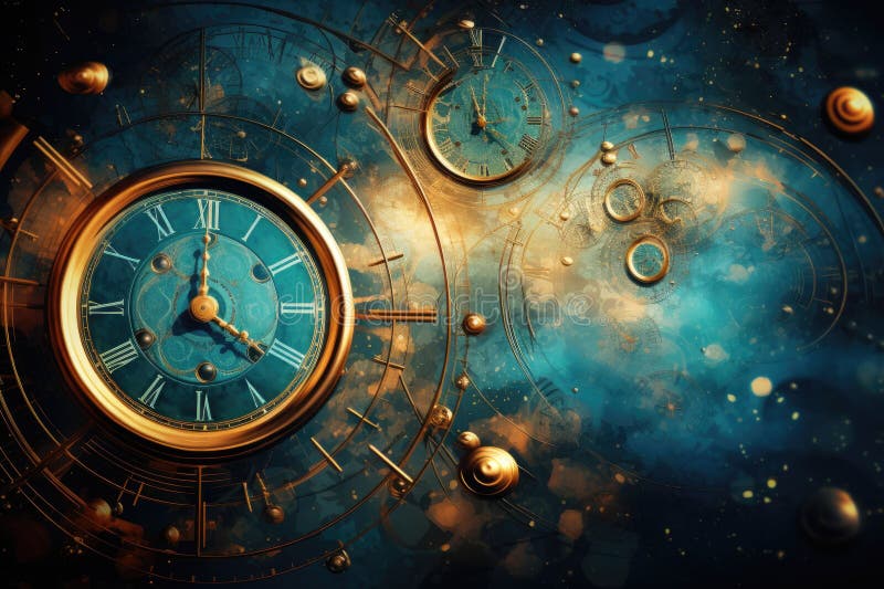 Abstract Background with Symbols of Time and Cyclicity Stock ...