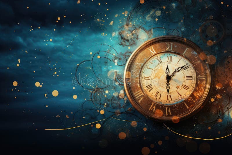 Abstract Background with Symbols of Time and Cyclicity Stock ...