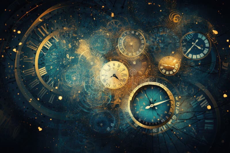 Abstract Background with Symbols of Time and Cyclicity Stock ...