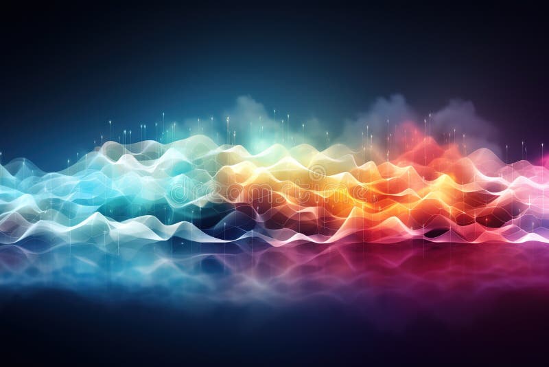 Abstract Background Technology Cloud Networking Generative Ai Stock Illustration