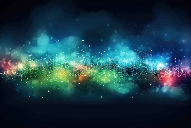 Abstract Background Technology Cloud Networking Generative Ai Stock Illustration