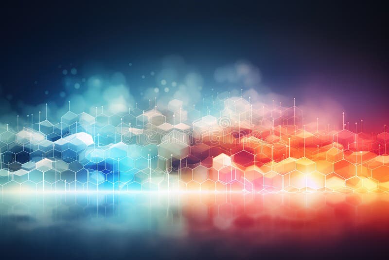 Abstract Background Technology Cloud Networking Generative Ai Stock Illustration