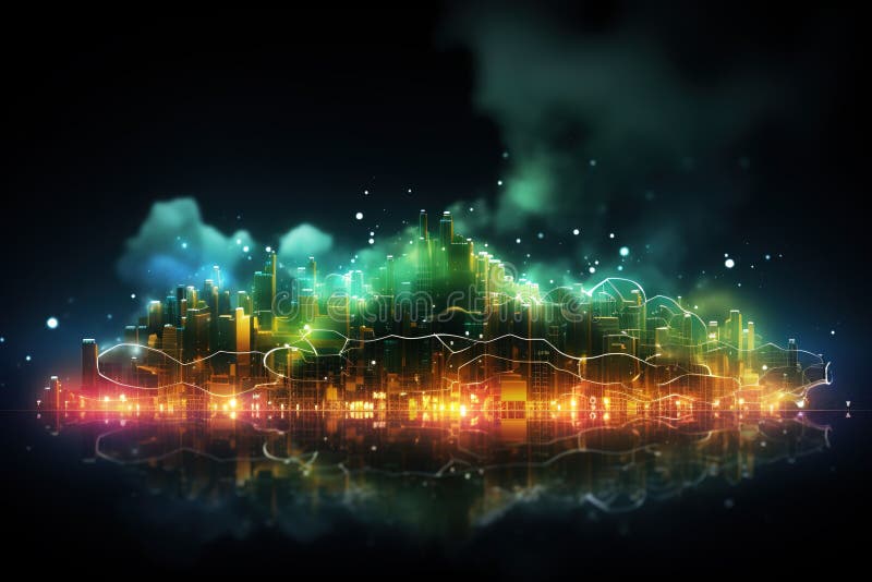 Abstract Background Technology Cloud Networking Generative Ai Stock