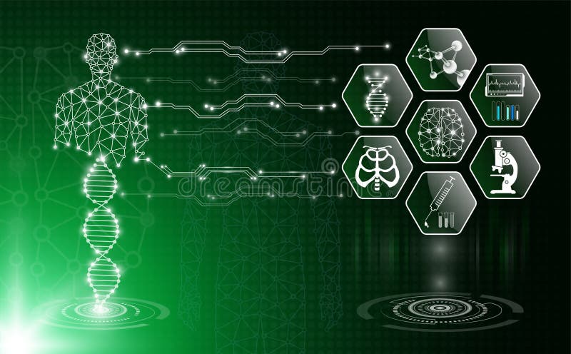 Abstract Background Technology Concept in Green Light Stock Vector ...