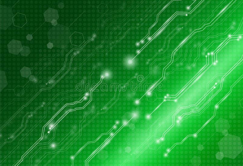 Abstract Background Technology Concept in Green Light Stock Vector ...