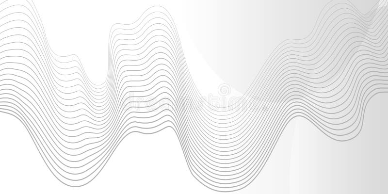 Geometric Border. Isolated on White Background. Grey Wave Swirl ...
