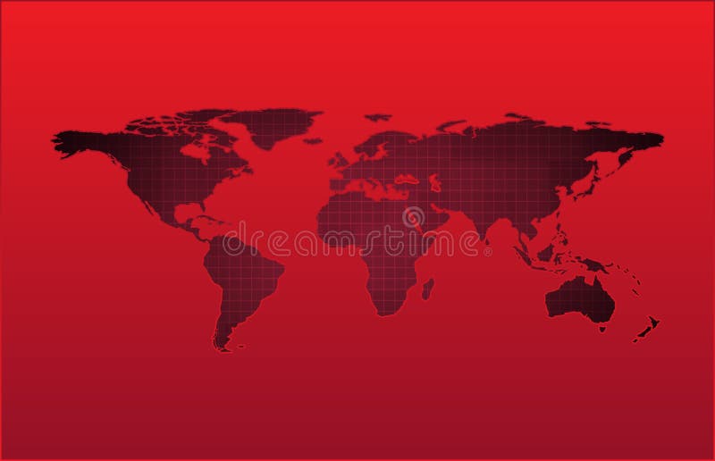 Background Technology of Red World Map Stock Vector - Illustration of ...