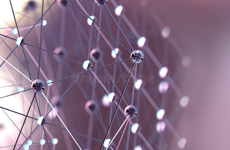 Mesh or Net with Lines and Geometrics Shapes Detail.3d Illustration ...