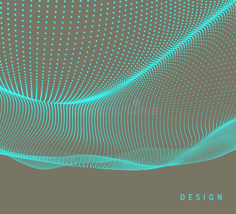 Abstract Background. Technology Style. 3d Network Design with Particles ...