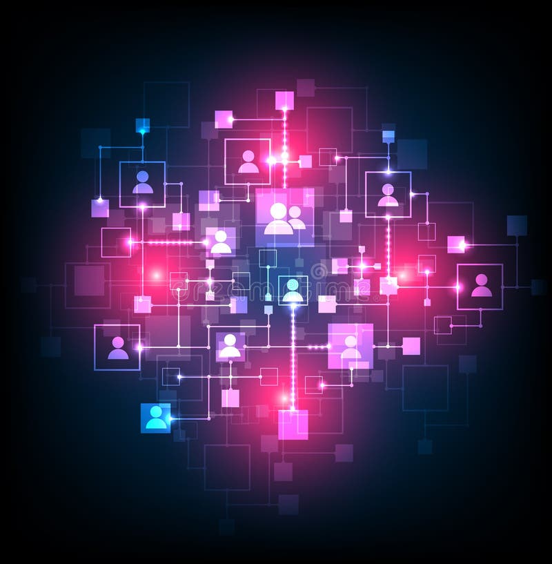 Abstract Background, Technology Theme of Social Media. Stock Vector ...