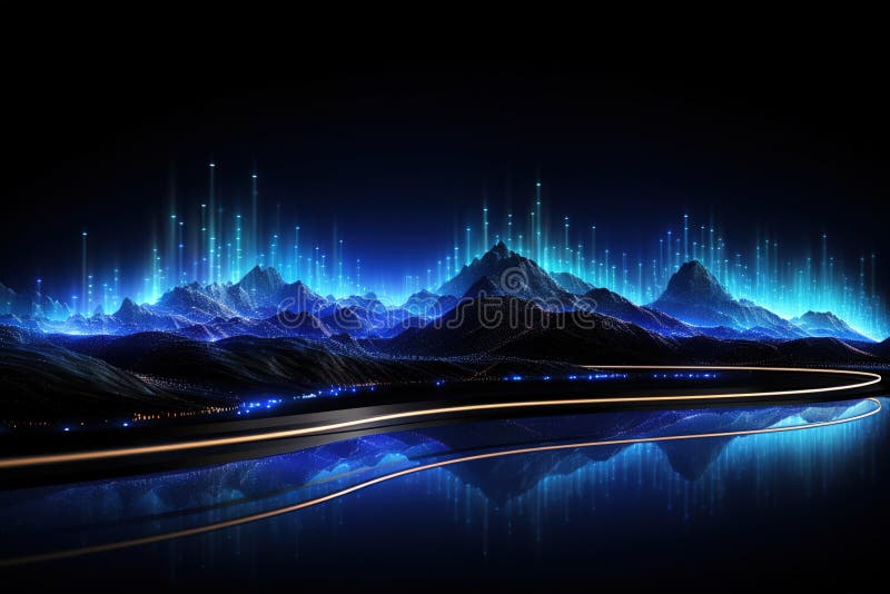 Abstract Background Technology, Virtual Wave Futuristic, Generative Ai ...