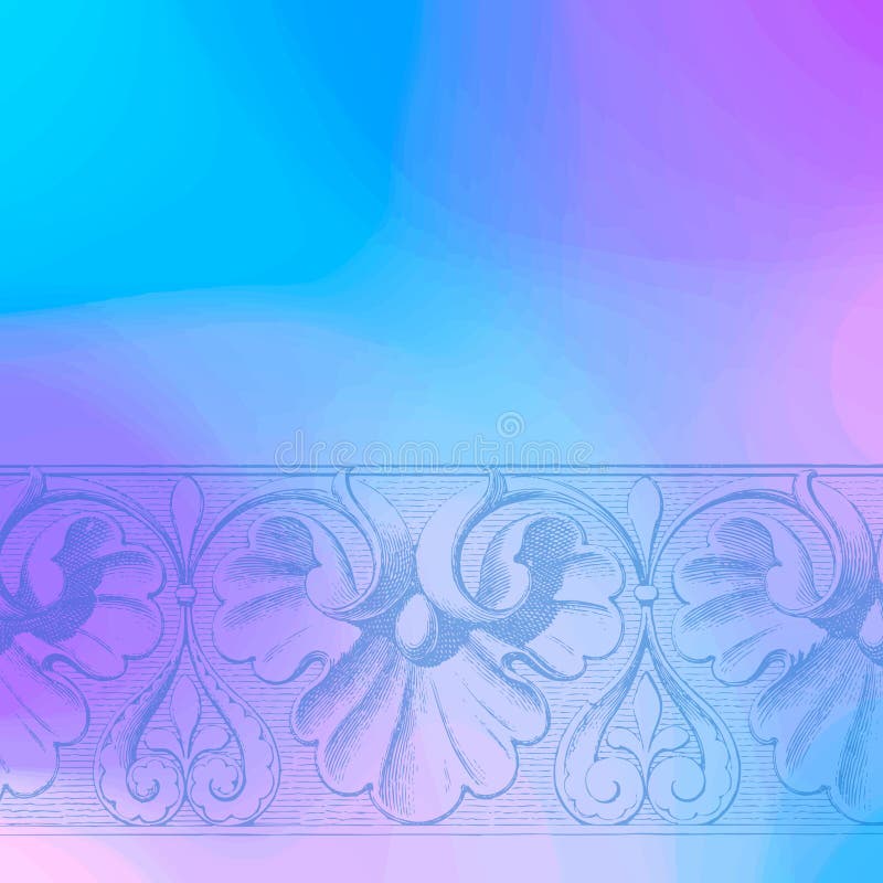 Abstract Background Template Banner with Historical Floral Decor. Stock ...