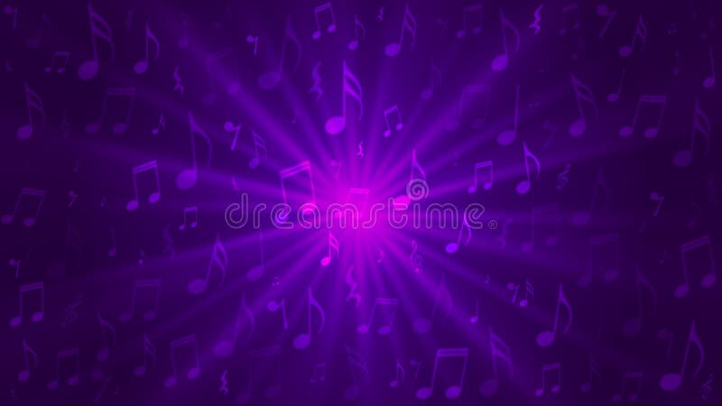 Vector Abstract Bright Light Beams and Blurry Music Notes Blast in Dark ...