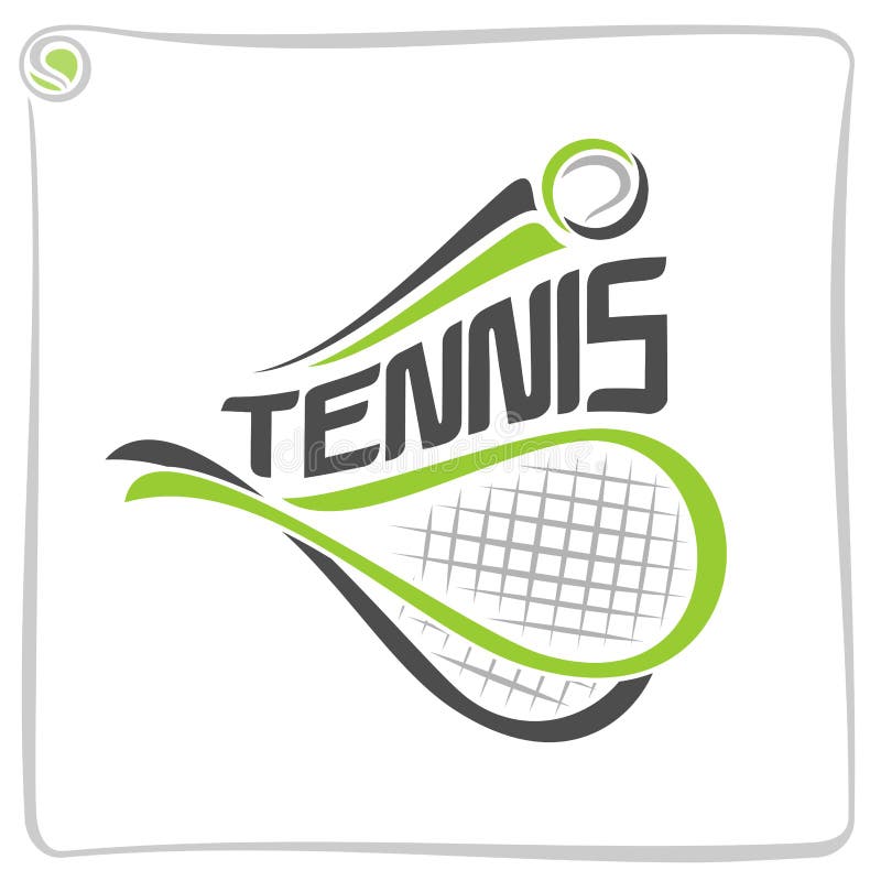 Tennis Logo with Tennis Ball Stock Illustration - Illustration of ...