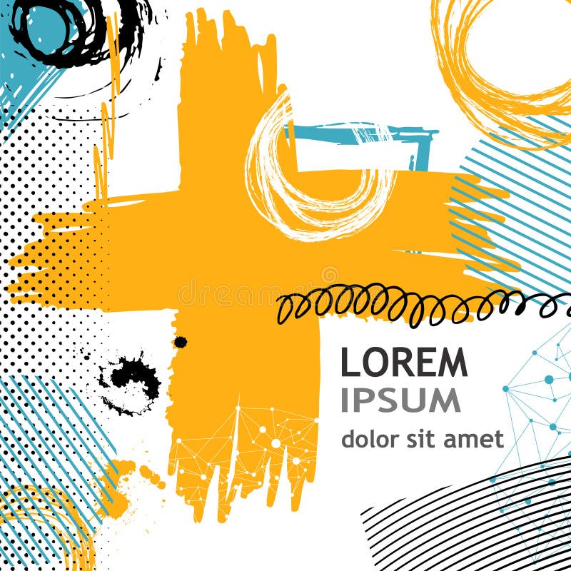 Abstract Background for Text. with Handmade Items. Vector Illustration ...