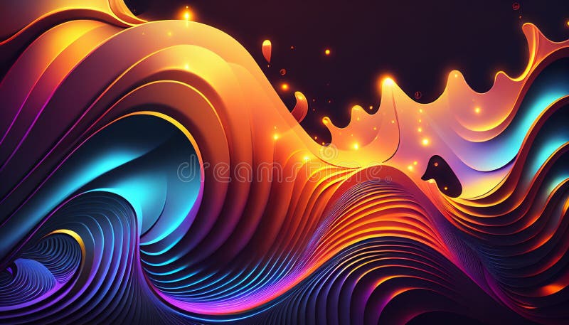 Abstract Background Texture with Colored Graphic Waves Swirls of ...