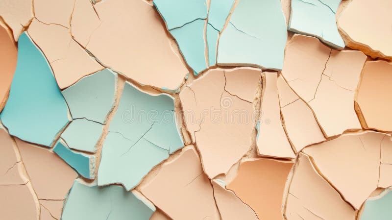 Abstract Background Texture of Cracked Pastel-colored Paint Forming a ...