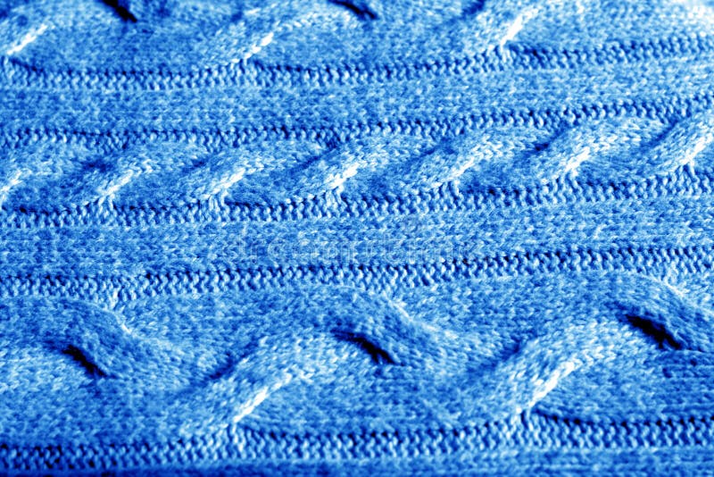 Knitting Pattern in Blue Color. Stock Image - Image of knitted ...
