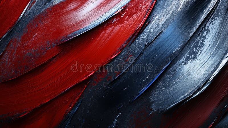 Abstract Background Texture of Red and Blue Metallic Paint Strokes ...