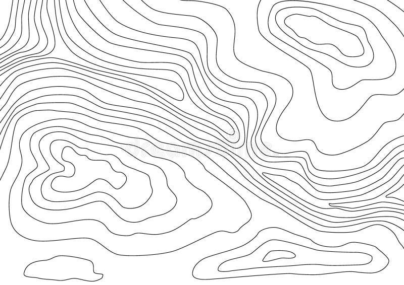 Topographic Map with Lines on a White Background. Geographic Map ...