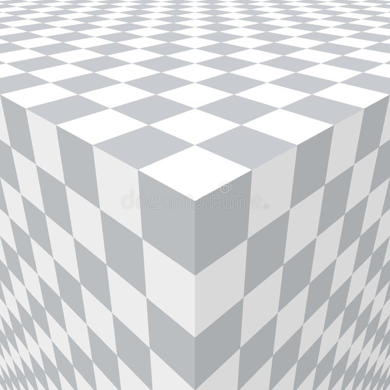 Abstract Background with Three-dimensional Cube. Line of Perspective ...