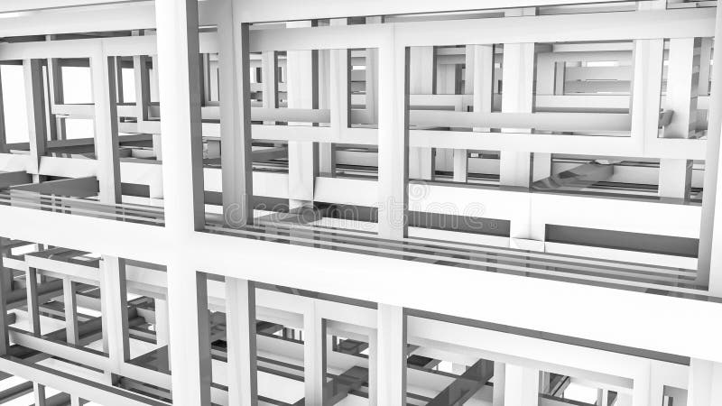 Abstract of Three-dimensional Rectangular Lines. 3d Render Stock ...