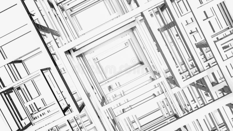 Rectangular Three-dimensional Columns. Abstract Illustration Stock ...