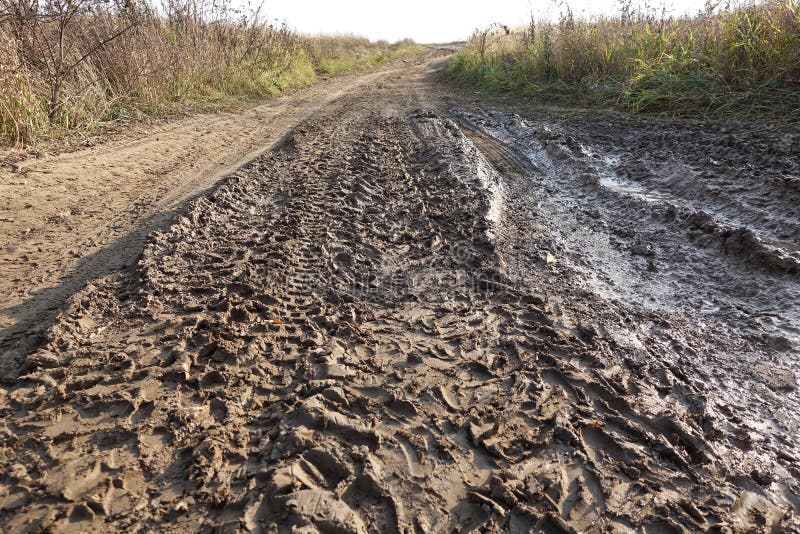Abstract Background. Tire Tracks in the Mud Stock Image - Image of ...
