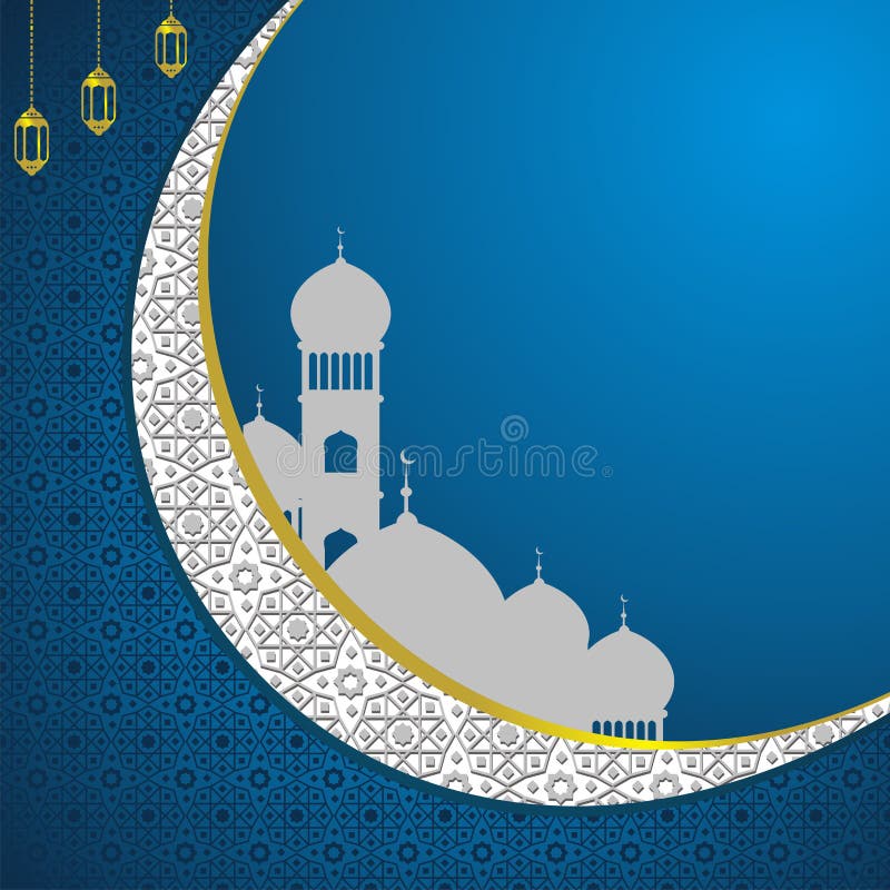 Blue Islamic Backgound. Blue Islamic Wallpaper With Ornament Stock ...