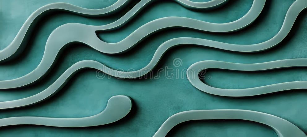 Abstract Background with Tranquil Blue, Wavy Pattern. Modern ...