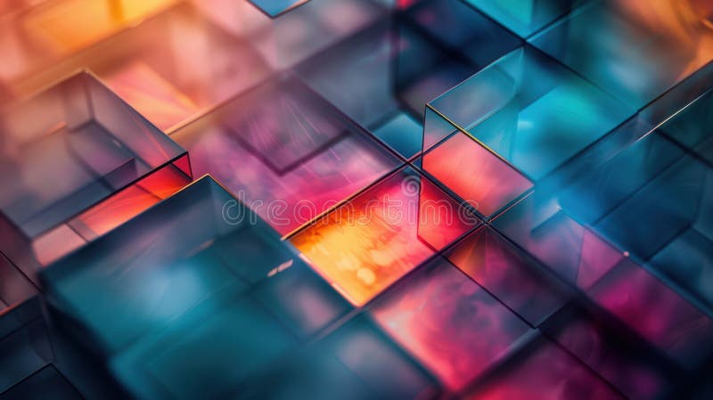 Abstract Background, Translucent Geometric Shapes Create an Iridescent ...