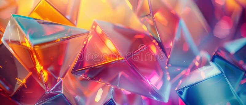 Abstract Background, Translucent Geometric Shapes Create an Iridescent ...