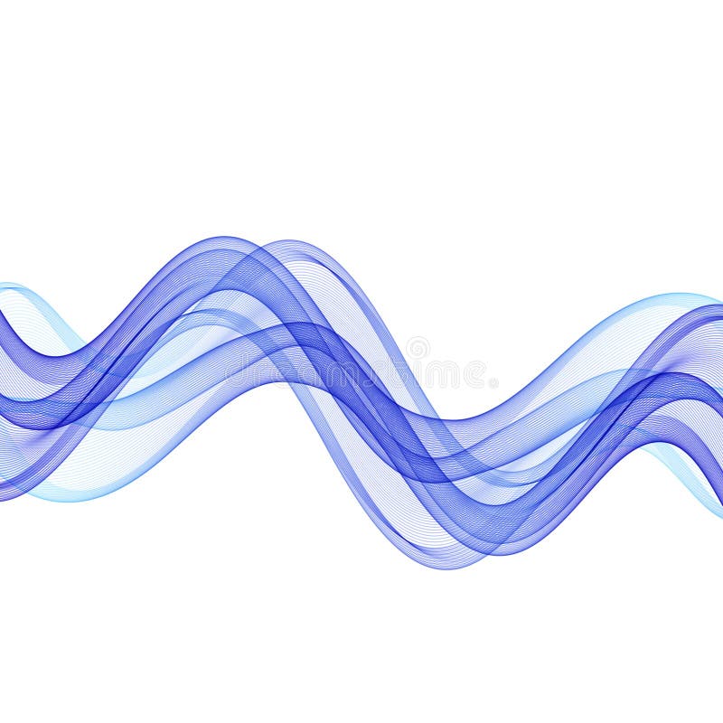 Abstract Background Transparent Blue Wave, Smooth Lines on a White ...