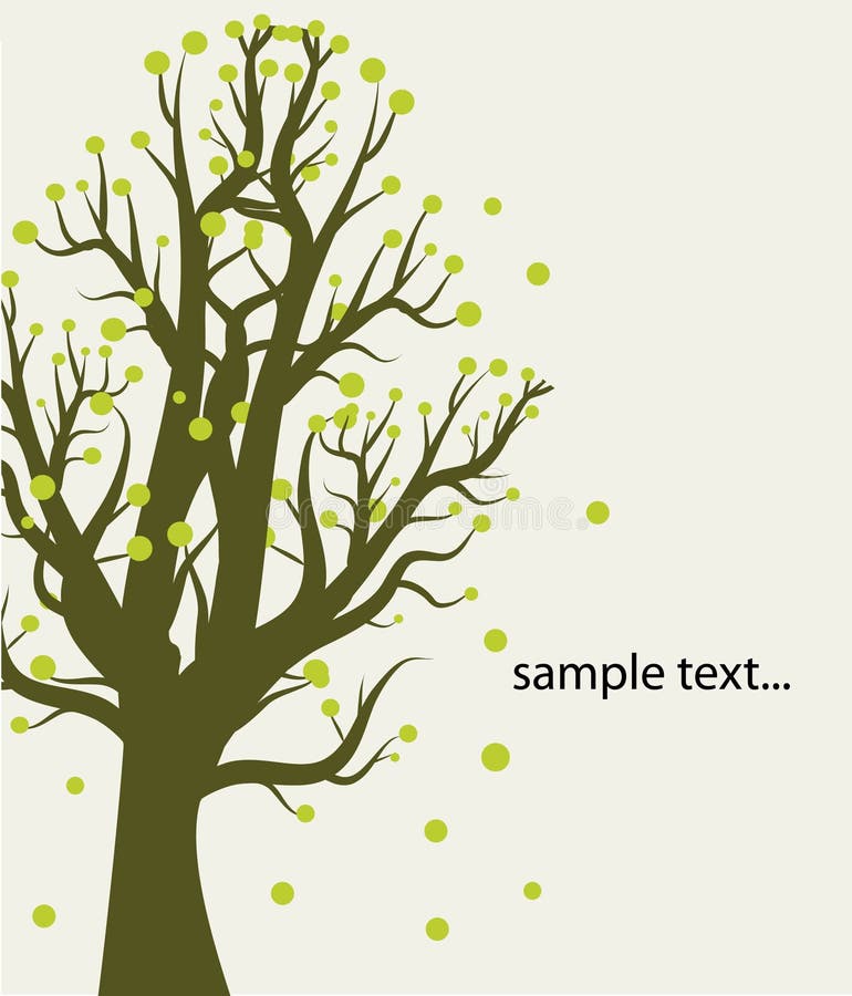 Abstract Background with Tree Stock Vector - Illustration of seasonal ...