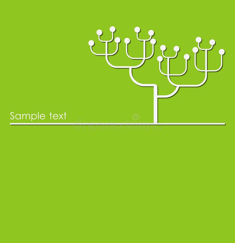 Abstract Background with a Tree. White Tree on a Green Background ...