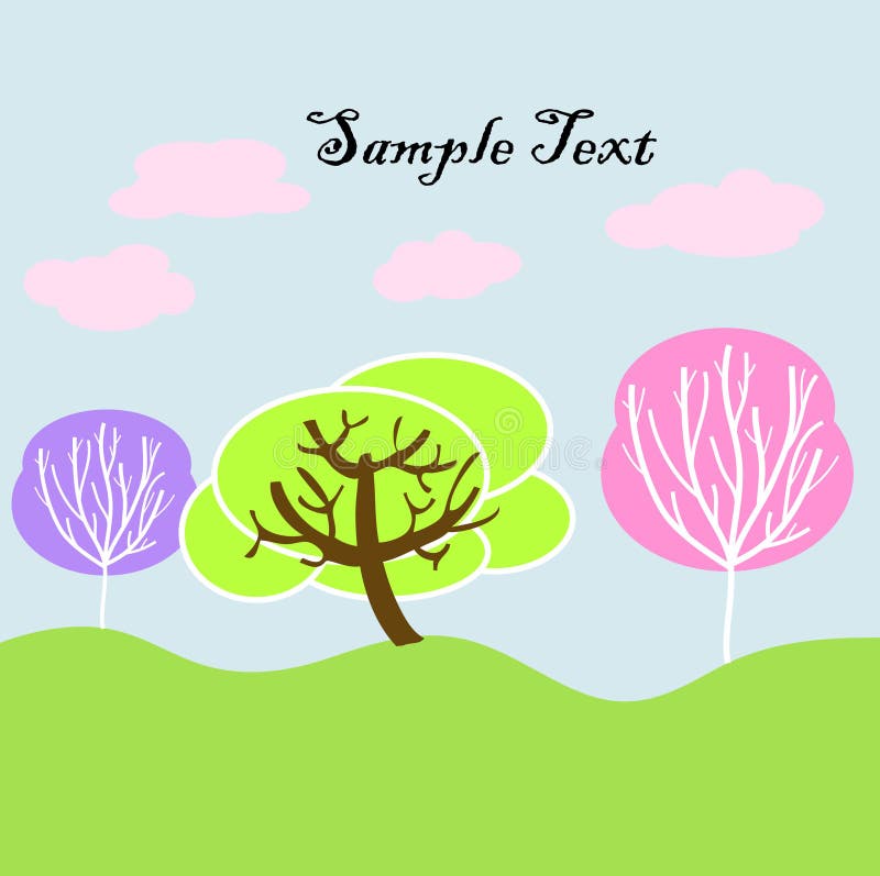 Abstract Background with Trees. Stock Vector - Illustration of design ...