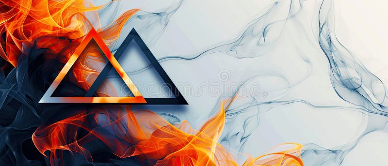 Abstract Background with Triangle and Fire Effect Stock Illustration ...