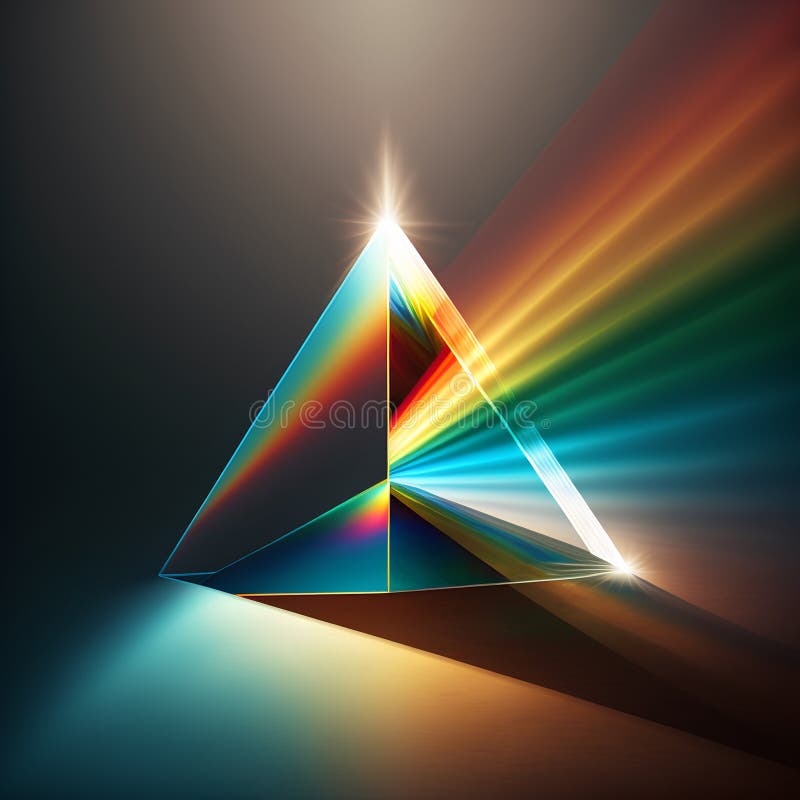 Abstract Background with Triangle and Rays, 3d Render, Square Stock ...
