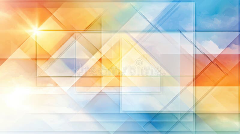 Abstract Background with Triangles and Clouds, Modern Design for ...