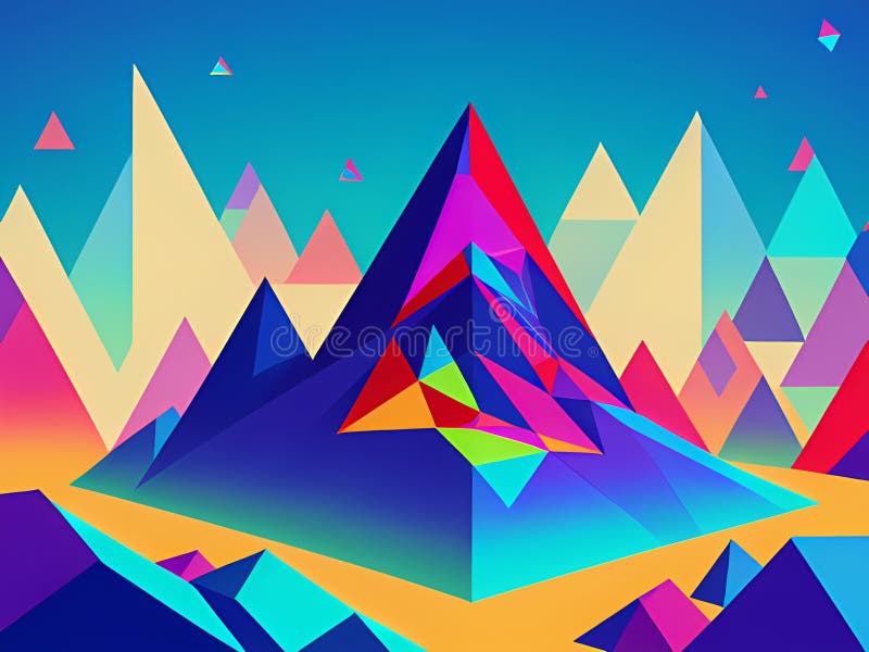 Abstract Background with Triangles. Mountain View , Illustration, Ai ...
