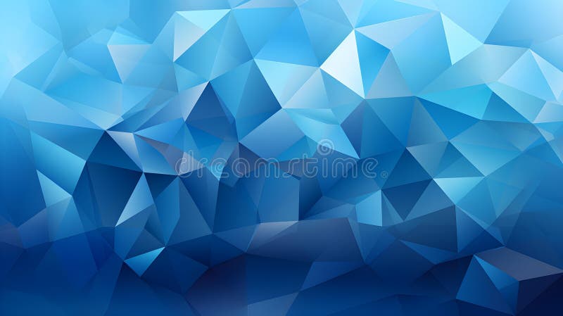 Abstract Background of Triangular Patterns in Blue Colors. Low Poly ...