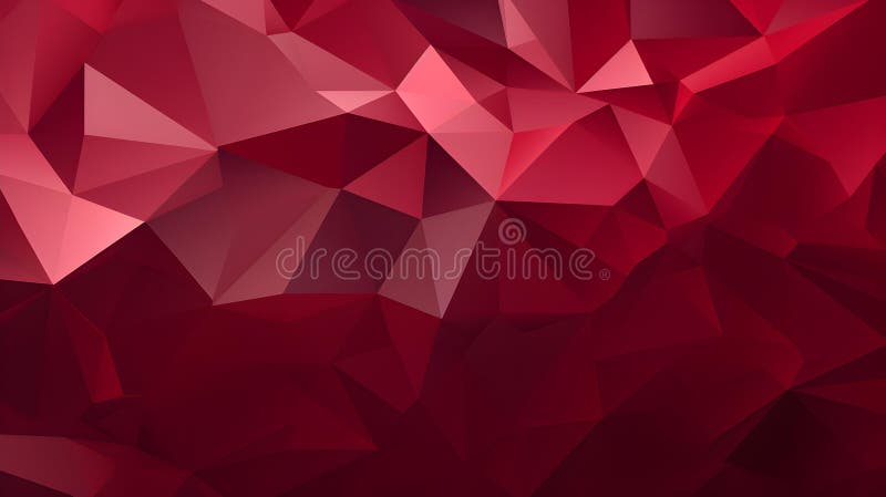 Abstract Background of Triangular Patterns in Burgundy Colors. Low Poly ...