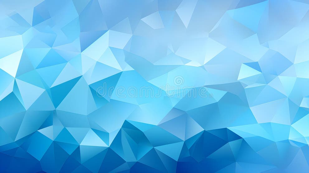 Abstract Background of Triangular Patterns in Cyan Colors. Low Poly ...