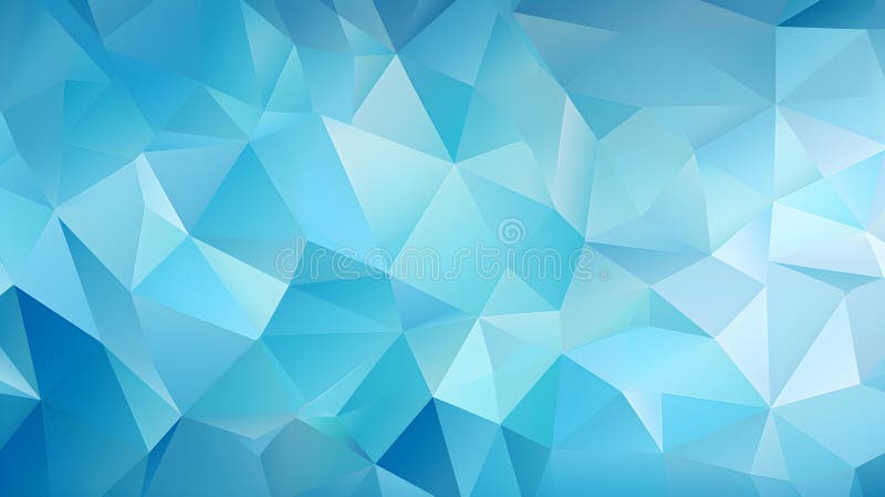 Abstract Background of Triangular Patterns in Cyan Colors. Low Poly ...