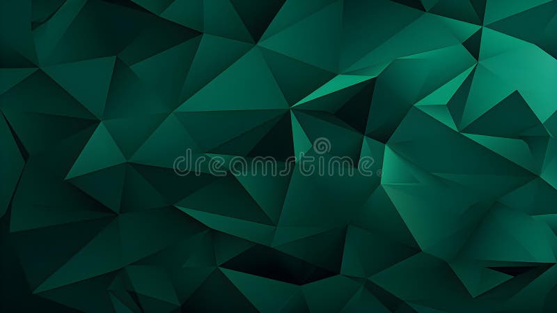 Abstract Background of Triangular Patterns in Dark Green Colors. Low ...
