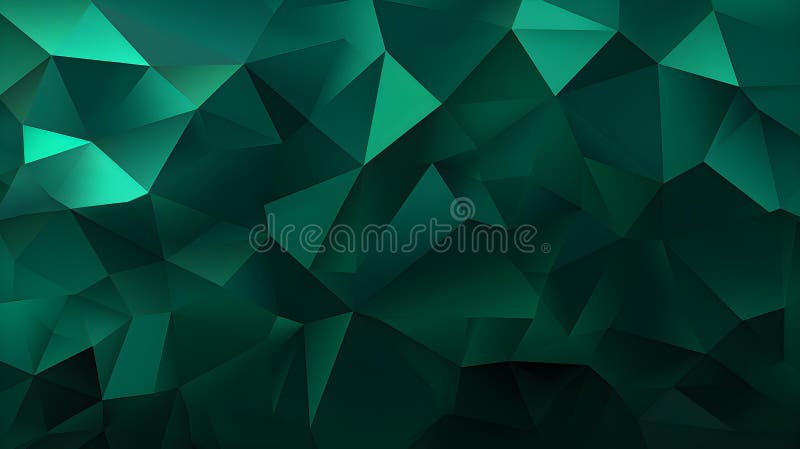 Abstract Background of Triangular Patterns in Emerald Colors. Low Poly ...