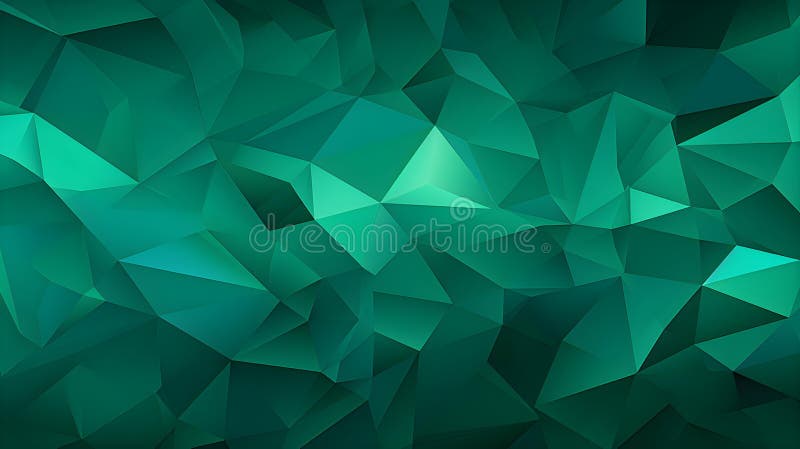 Abstract Background of Triangular Patterns in Emerald Colors. Low Poly ...