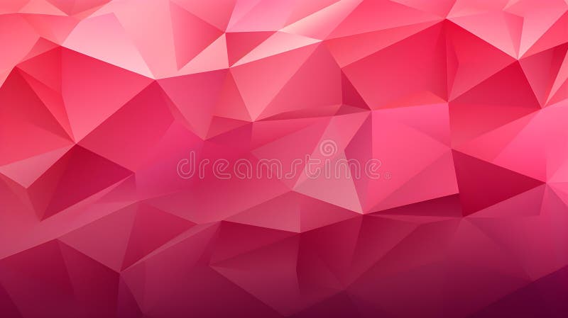 Abstract Background of Triangular Patterns in Hot Pink Colors. Low Poly ...