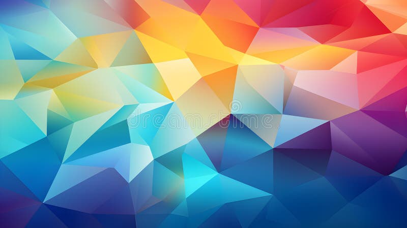 Abstract Background of Triangular Patterns in Multicolor Colors. Low ...